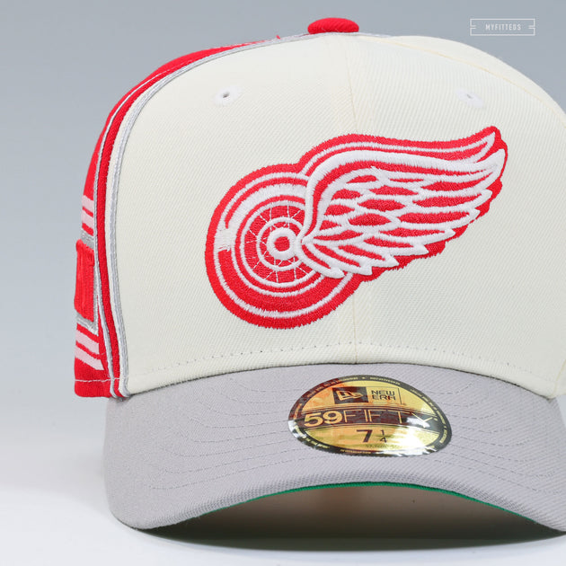 DETROIT RED WINGS NHL REVERSE RETRO DIAGONAL BLOCK NEW ERA FITTED CAP ...