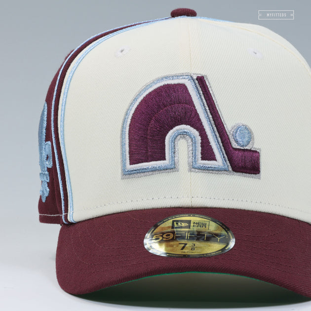 QUEBEC NORDIQUES FLEUR DE LIS REVERSE RETRO DIAGONAL BLOCK NEW ERA FIT ...