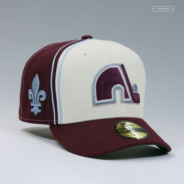 QUEBEC NORDIQUES FLEUR DE LIS REVERSE RETRO DIAGONAL BLOCK NEW ERA FIT ...