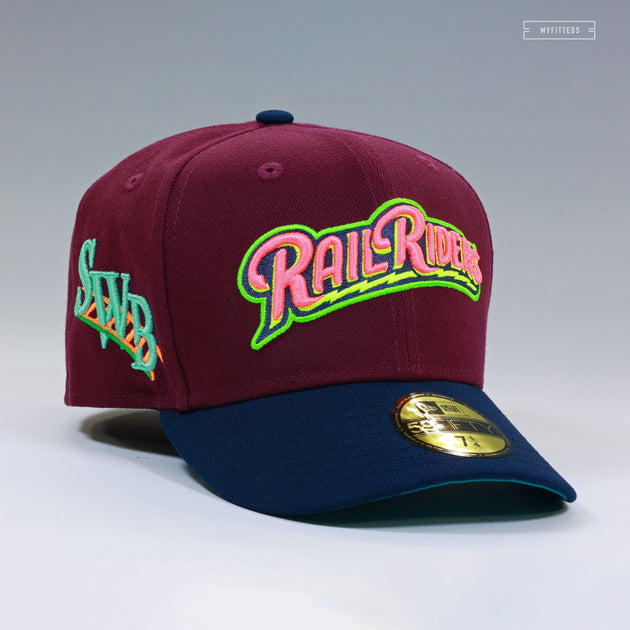 SCRANTON WILKES-BARRE RAIL RIDERS INTENSE MAROON NIGHTSHADE NEON NEW E ...