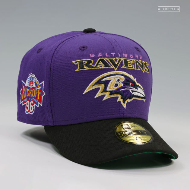 BALTIMORE RAVENS NFL KICKOFF 1996 PURPLE ORCHID JET BLACK NEW ERA FITT ...