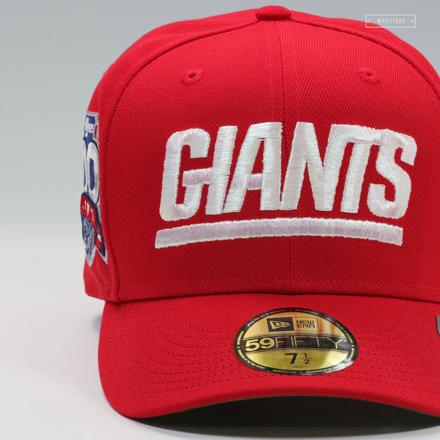 NEW YORK GIANTS 100 SEASONS IRIDESCENT WORDMARK RADIANT RED NEW ERA FI ...