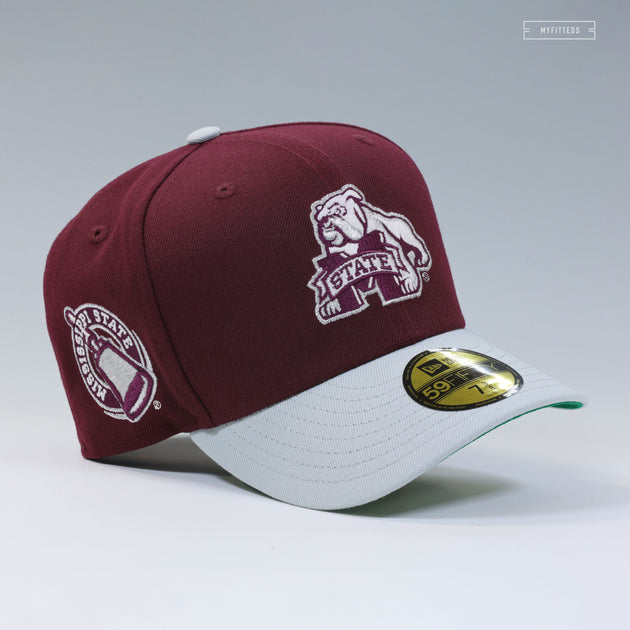 MISSISSIPPI STATE BULLDOGS INTENSE MAROON SNOWY OWL NEW ERA FITTED CAP ...