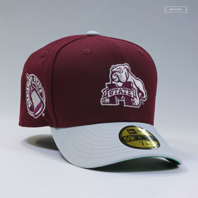 MISSISSIPPI STATE BULLDOGS INTENSE MAROON SNOWY OWL NEW ERA FITTED CAP ...